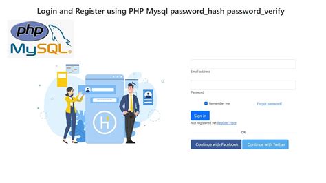 login and register using php mysql password hash password verify youtube