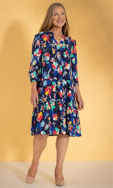 Anna Rose Bold Floral Print Dress In Multi Klass