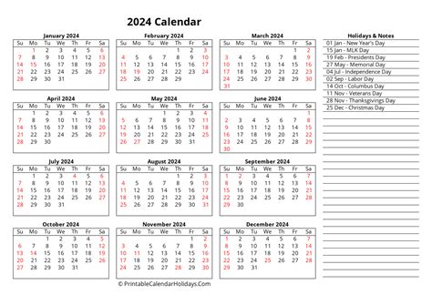 2024 Calendar Weeks Printable Adah Mariann