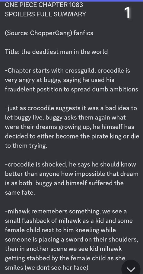 CHOPPERGANG On Twitter ONE PIECE SPOILERS FULL SUMMARY CHAPTER 1083