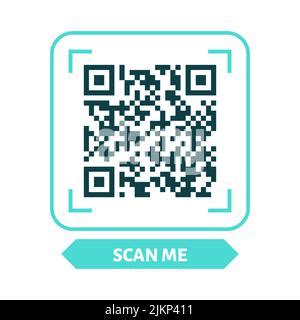 Qr Code In Frame With Text Scan Me Template Of Quick Responce Matrix
