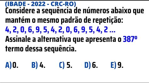Sequ Ncia L Gica Matem Tica Para Concursos Youtube