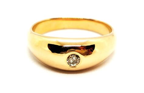 18 Kt Yellow Gold Ring Diamond Catawiki