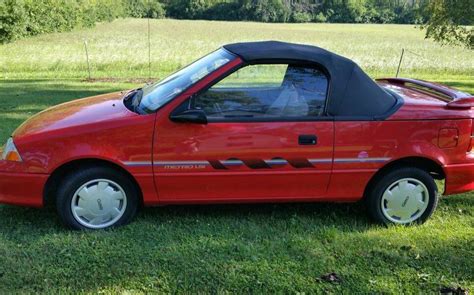 First Car Red Geo Metro Convertible Two Seater R Genx