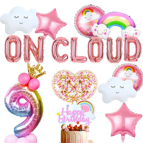 Buy Laventy On Cloud Rose Gold Balloons Banner On Cloud Nine Birthday
