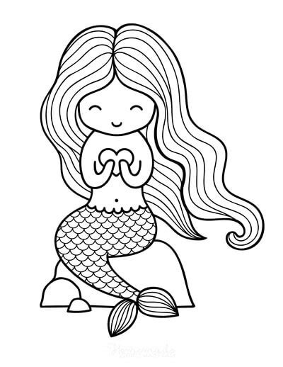 Vector De Sirena Para Colorear Imprimir E Dibujar ColoringOnly