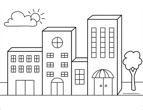Easy How To Draw Buildings Tutorial