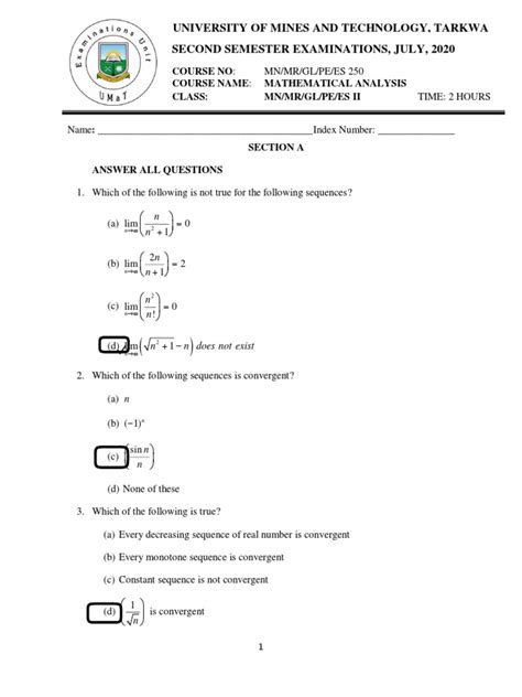examination maths analysis 250 pdf sequence functions and mappings