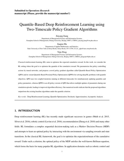 pdf quantile based deep reinforcement learning by two scale stochastic approximations