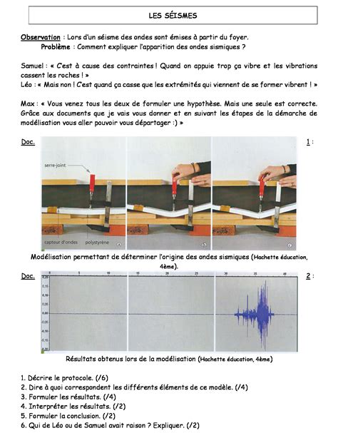 Lorigine Des Ondes Sismiques Les Cours De Max