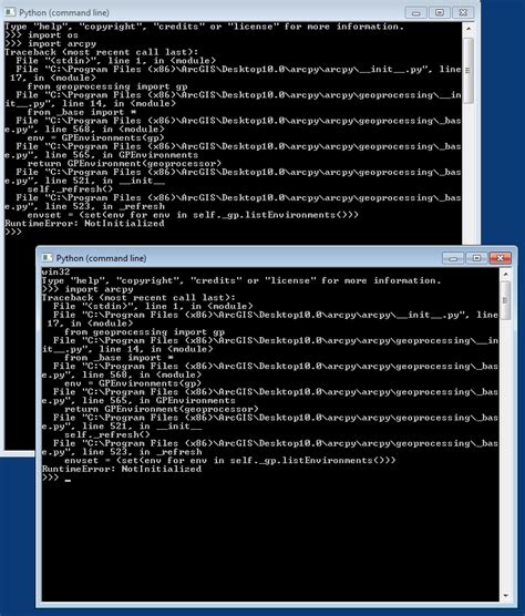 Import Arcpy Error RuntimeError NotInitialized Esri Community