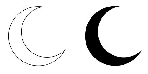 Crescent Moon Outline Clipart The Best Porn Website