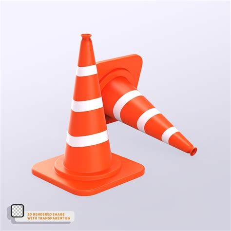 Icono 3d aislado de cono de tráfico Archivo PSD Premium