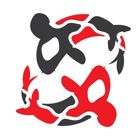 Koi Fisch Logo Design Vektor Vorlage Premium Vektor