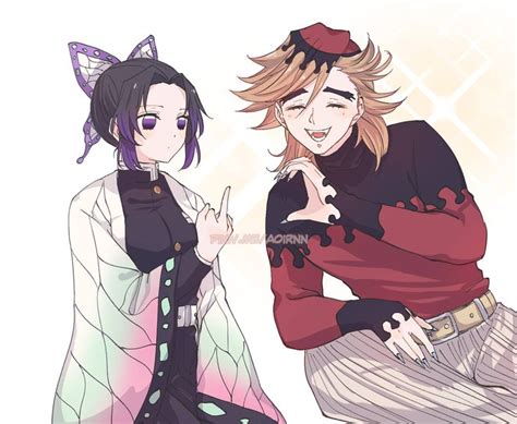 鬼滅の刃 Shinobu And Doma Aoiのイラスト Pixiv アニメチビ 面白いアニメの写真 悪魔