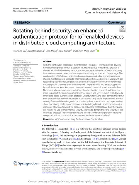 pdf rotating behind security an enhanced authentication protocol for iot enabled devices in