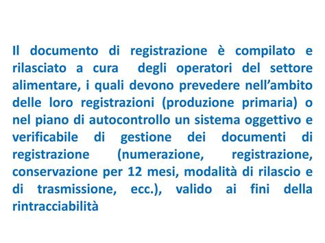 Tracciabilità e rintracciabilità occhio al D d R ppt scaricare
