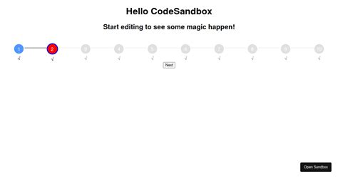 React Stepper Horizontal Examples Codesandbox