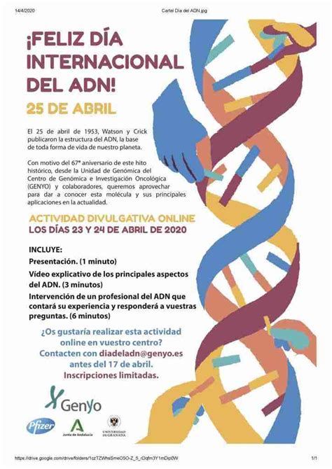 Actividad divulgativa por el Día Internacional del ADN EventoCiencia
