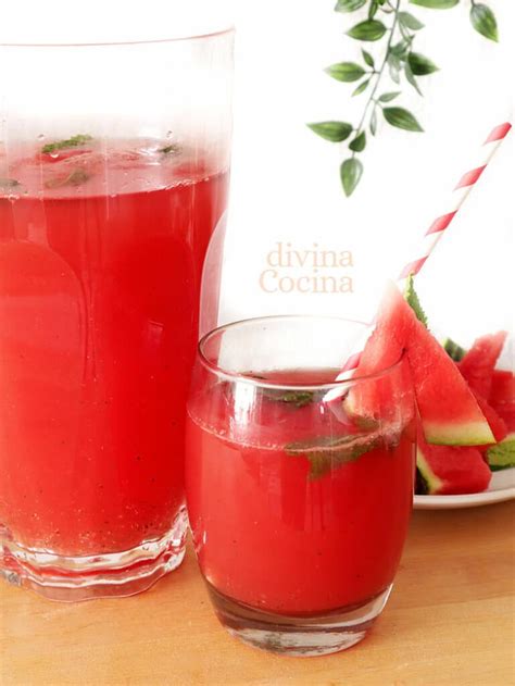 Agua fresca de sandía y hierbabuena Receta de DIVINA COCINA