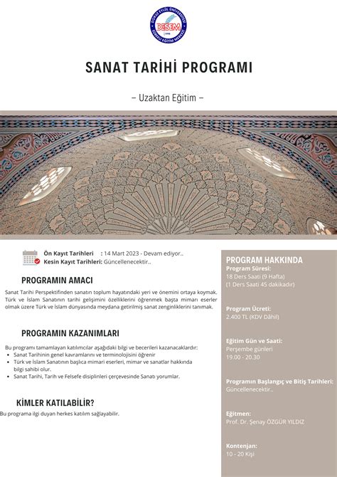 Sanat Tarihi Programı DESEM