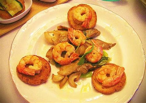 Salteado De Setas Y Gambas Con Ajetes Receta De Josevillalta Receta