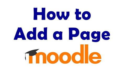 how to add a page in moodle course youtube