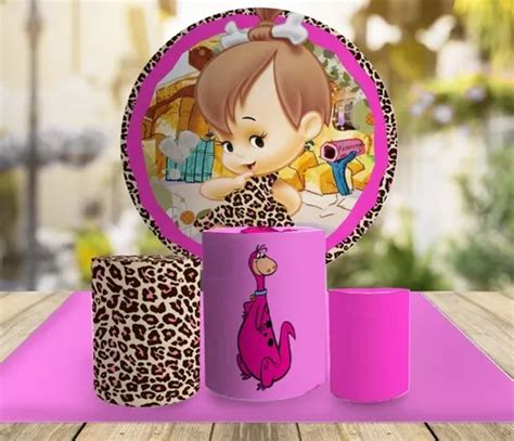 Kit Painel Redondo Sublim Tecido Cilindros Pedrita Parcelamento
