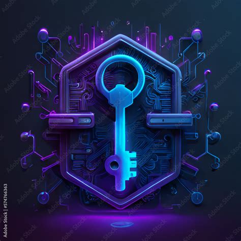 Cybersecurity Logo With Circuit Board Background Key And Shield Cyber