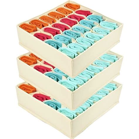Lot De 3 Organiseur De Tiroir Rangement Tiroir Boîtes Pour Etagère