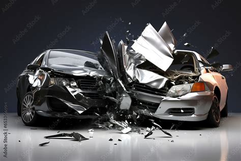 Car Accident Of Two Cars Collision Of Cars Two Cars Are Damaged After