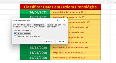 Como Classificar Datas Em Ordem Cronol Gica No Excel Tudo Excel