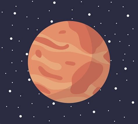 Planeta Del Sistema Solar De Dibujos Animados En Estilo Plano Planeta