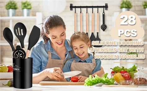 Amazon Aikkil Silicone Kitchen Utensils Set Pcs Large Cooking