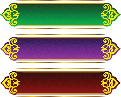 Set Of Luxury Golden Arabic Islamic Banner Title Frame Png Transparent
