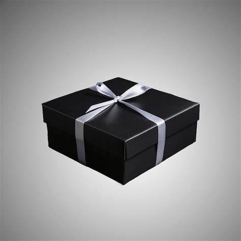 Caixa De Presente Preta Fundo Isolado PSD Premium