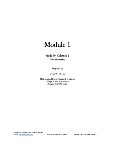 module 1 calculus 1 preliminaries pdf function mathematics cartesian coordinate system