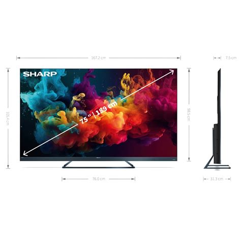 Sharp K Ultra Hd Hz Qled Google Smart Tv Cm Fq Eg Hofer