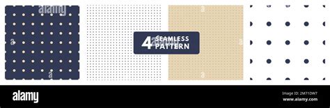 Set Polka Dots Or Bullet Journal Texture Seamless Monochrome Pattern