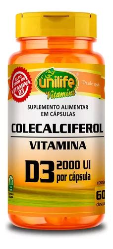 Vitamina D3 2000 Ui Colecalciferol Unilife 60 Cápsulas MercadoLivre