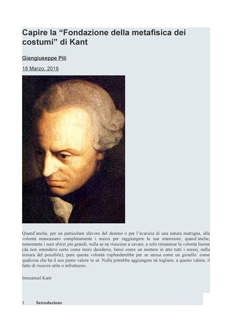 Fondazione Della Metafisica Dei Costumi Capire La Fondazione Della