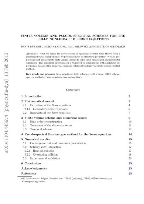 pdf finite volume and pseudo spectral schemes … · finite volume and pseudo spectral schemes