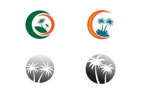 Palm Tree Summer Logos Symbol Gráfico por Redgraphic Creative Fabrica
