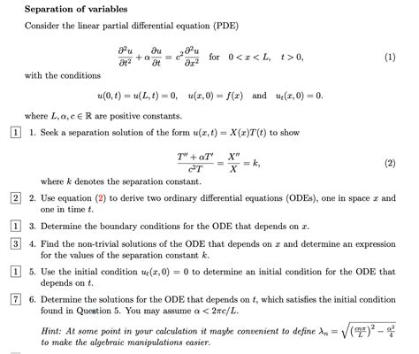 solved consider the linear partial differential equation