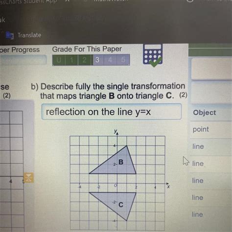 b describe fully the single transformation that maps triangle b onto triangle c 2 hot У 7 b