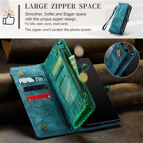 CaseMe Samsung Galaxy Note 10 Plus Wallet Case With Wrist Strap Blue