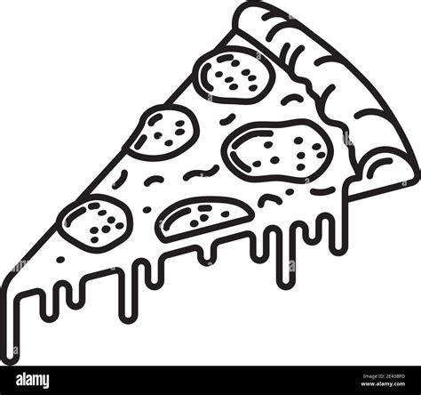 Corte de Pepperoni Pizza icono de línea vectorial para Pepperoni Pizza