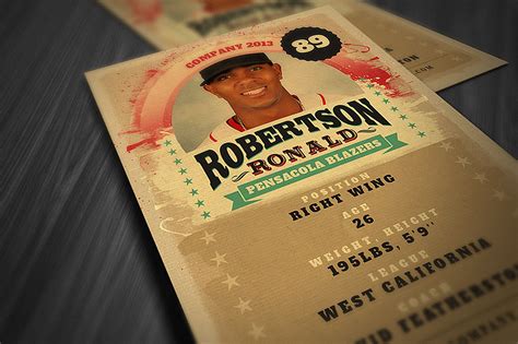Retro Trading Card Template By Cruzine Design TheHungryJPEG