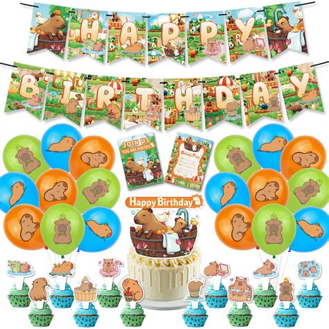 Buy Capybara Party Supplies Cartoon Capybara Theme Birthday
