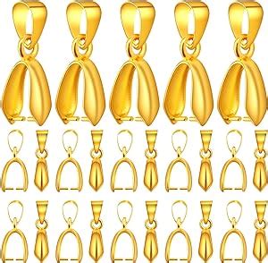 Aylifu 60 Pieces Golden Pinch Necklace Clasps Bails Brass Clip Buckle